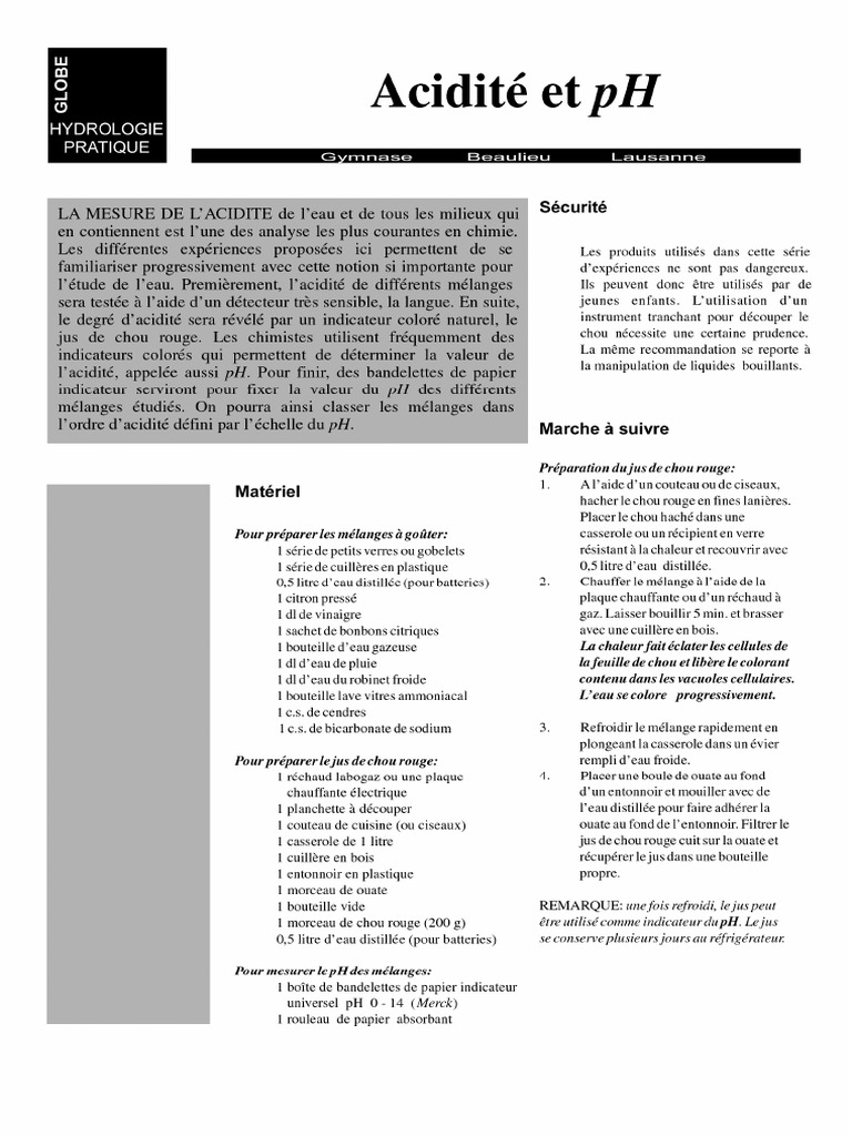 Acidite Et PH | PDF