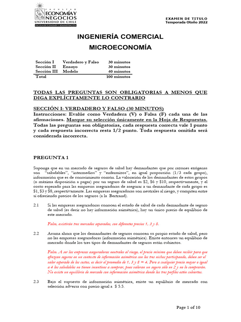 Micro 2022 OTOÑO Pauta | PDF | Oferta (economía) | Salario