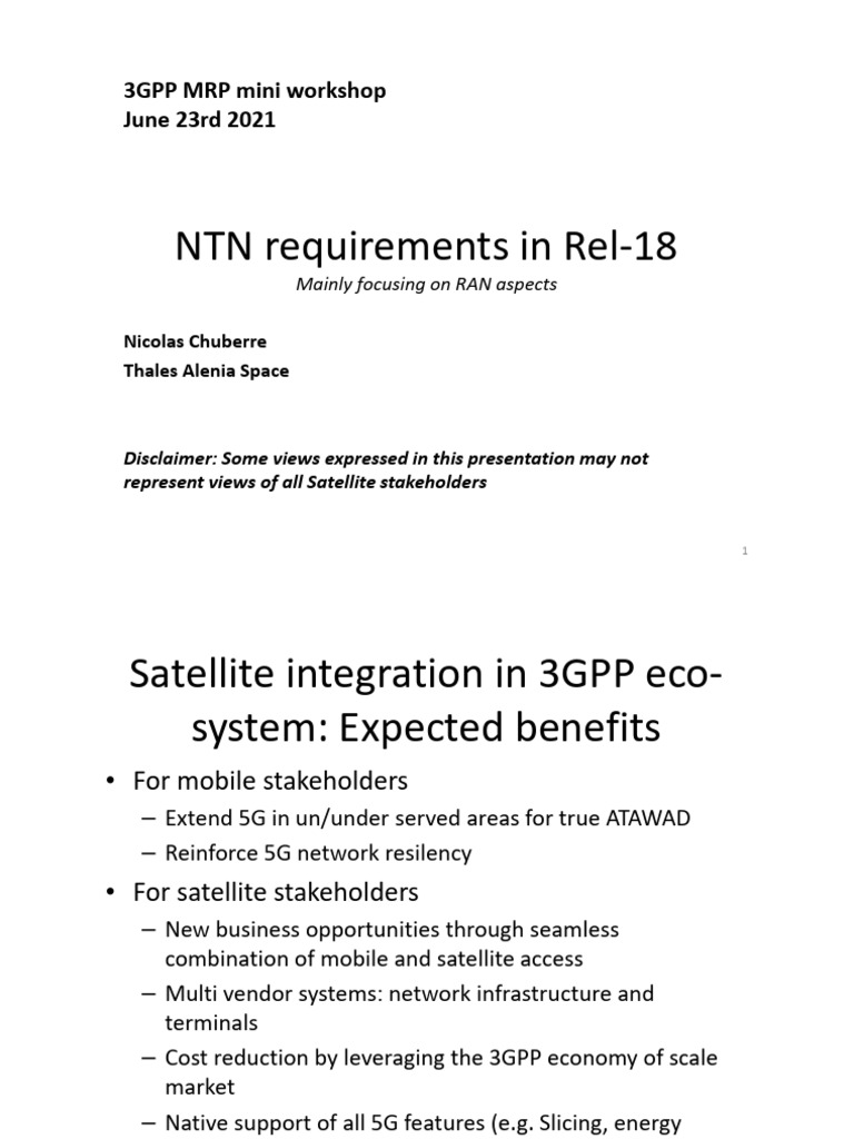 Enhancement NTN - RAN - Rel - 18 - NTN | PDF | Communications Satellite ...