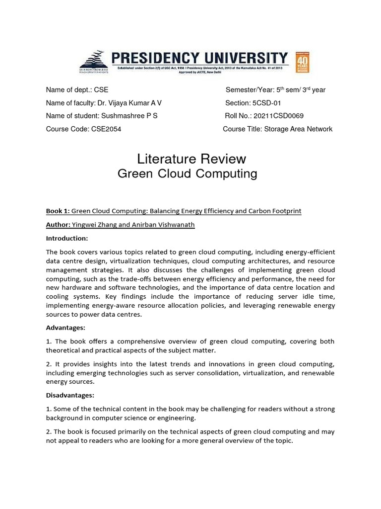 20211CSD0069 Sushmashree PS 5CSD-01 | PDF | Efficient Energy Use | Cloud Computing