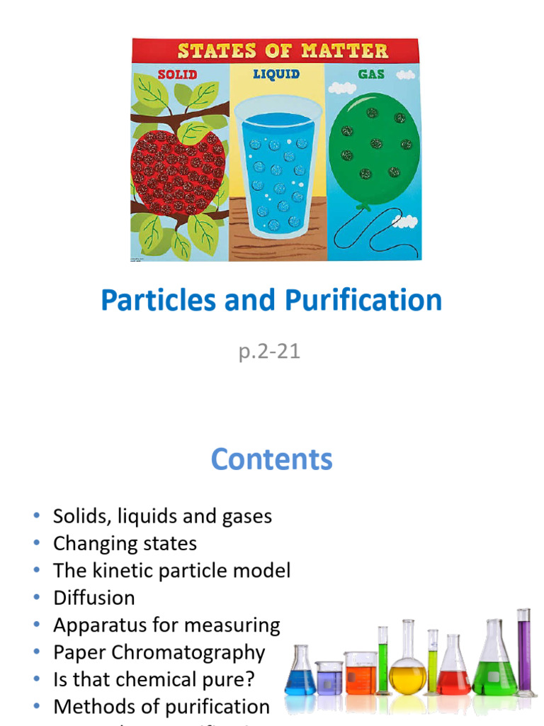 1-18 - IGCSE - Particles and Purification | PDF | Gases | Liquids