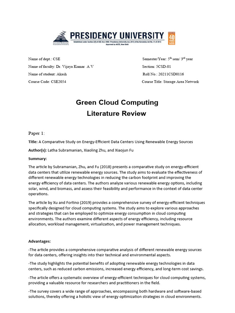 Energy Efficiency in Cloud Computing | PDF | Efficient Energy Use ...