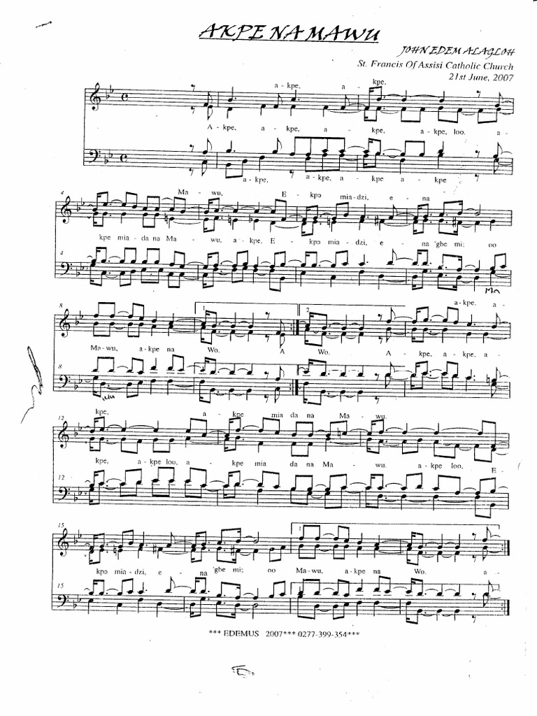 Mawu Akpe Na Wo | PDF