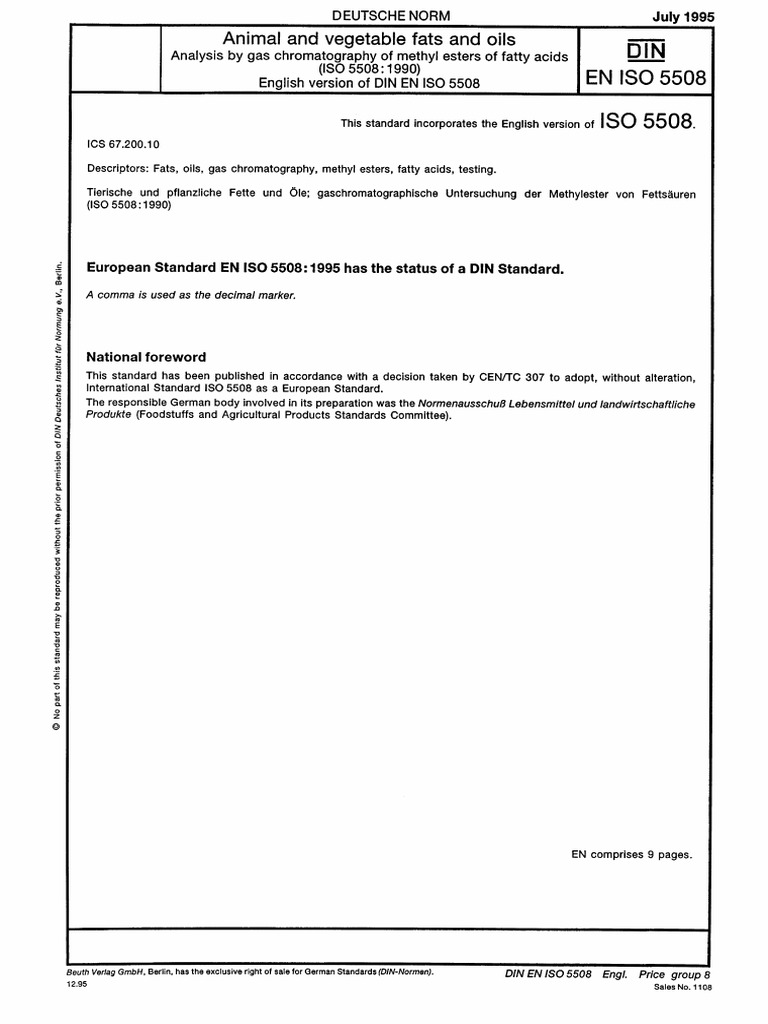 Din en Iso 5508 (1995) | PDF