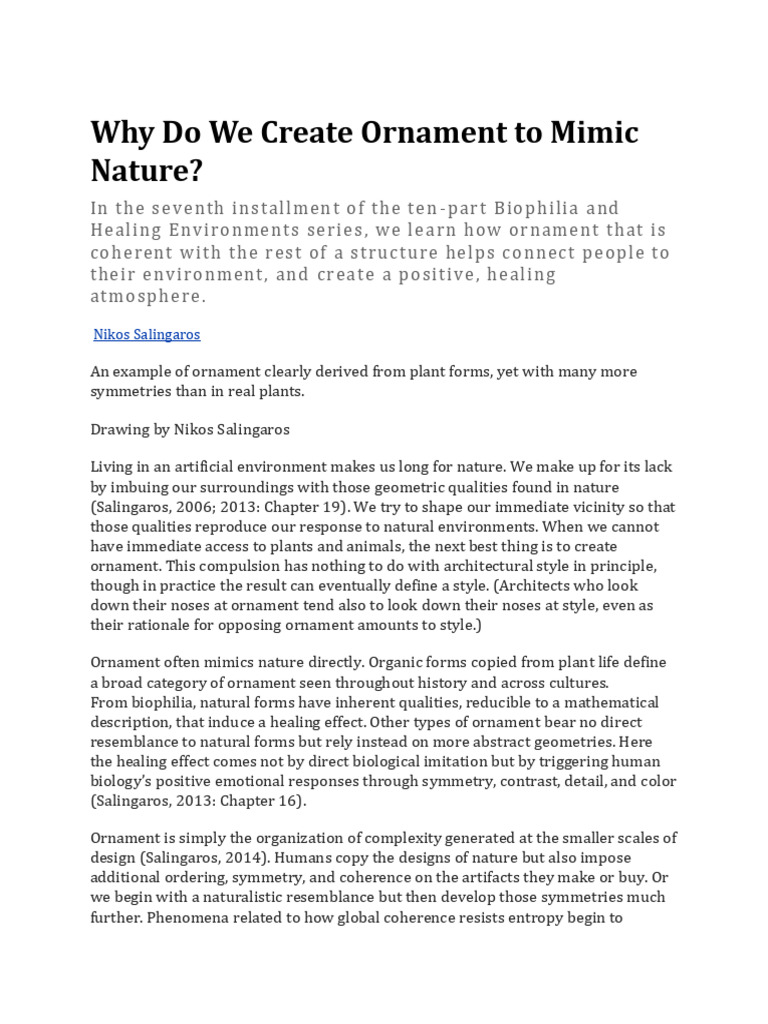 2, Why Do We Create Ornament To Minic Nature | PDF | Ornament (Art ...
