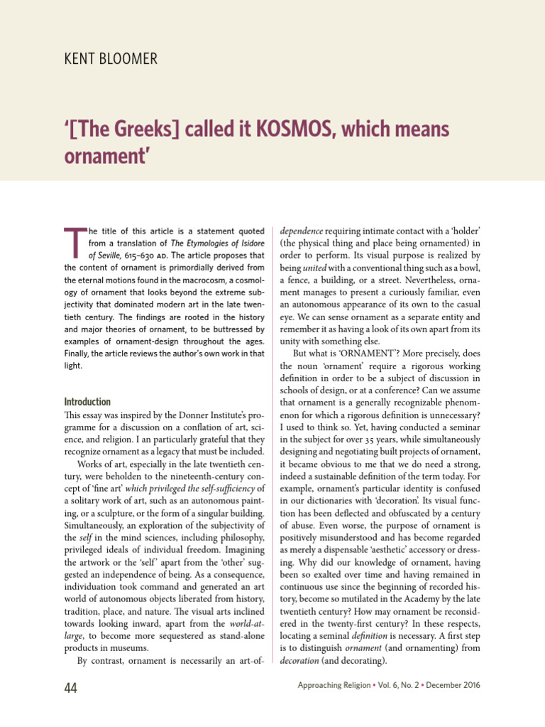 (The Greeks) Called It KOSMOS, Which Means | PDF | Ornament (Art ...