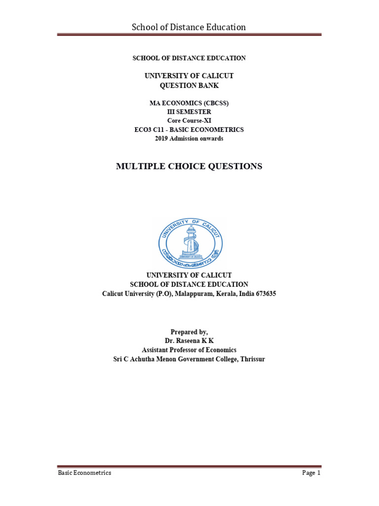 Basic Econometrics 1 Pdf Multicollinearity Ordinary Least Squares