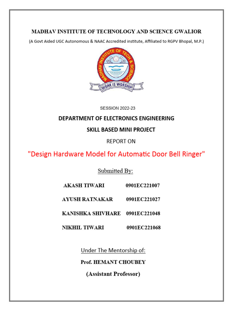 Hardware Lab Mini Project | PDF | Electronics | Electricity