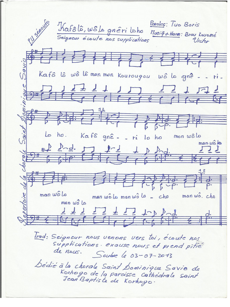 Kafôlô, Wô Lo Gnêri Loho | PDF