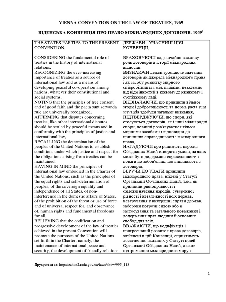 Vienna Convention On The Law of Treaties 1969 | PDF