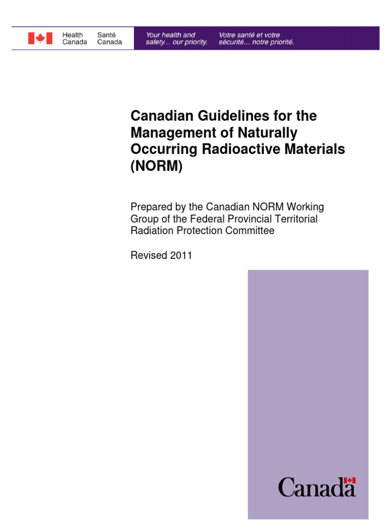 Canadian Guidelines For The Management of NORM | PDF | Radioactive ...