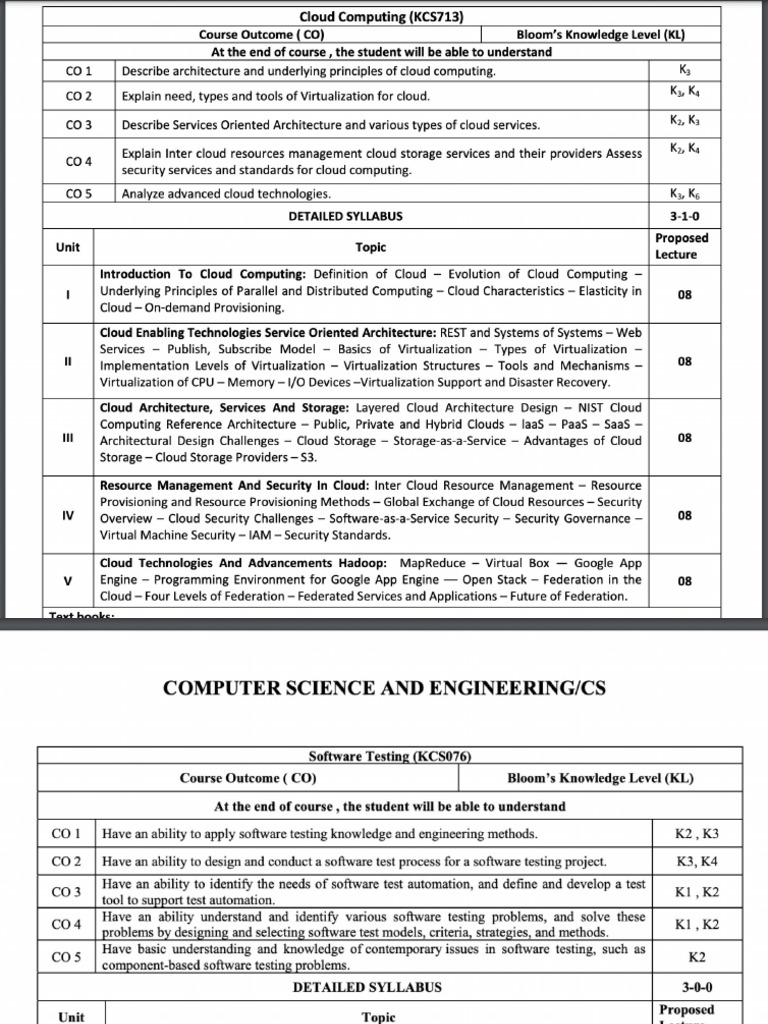 4th Year Syllabus | PDF