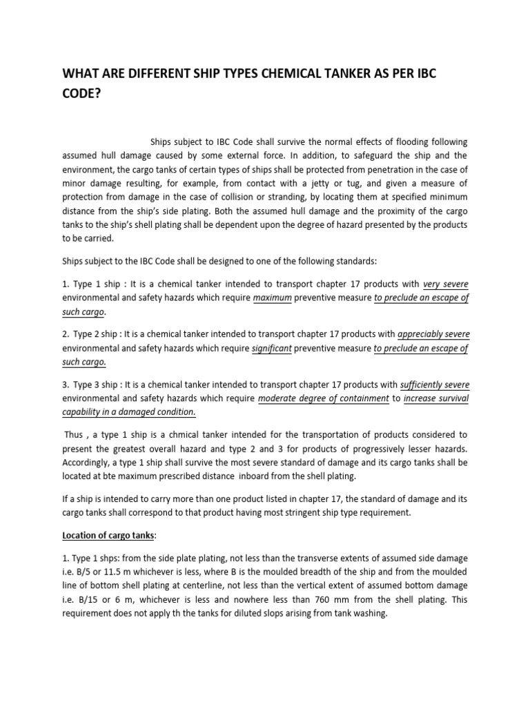 Chemical Tanker | PDF | Freight Transport | Watercraft