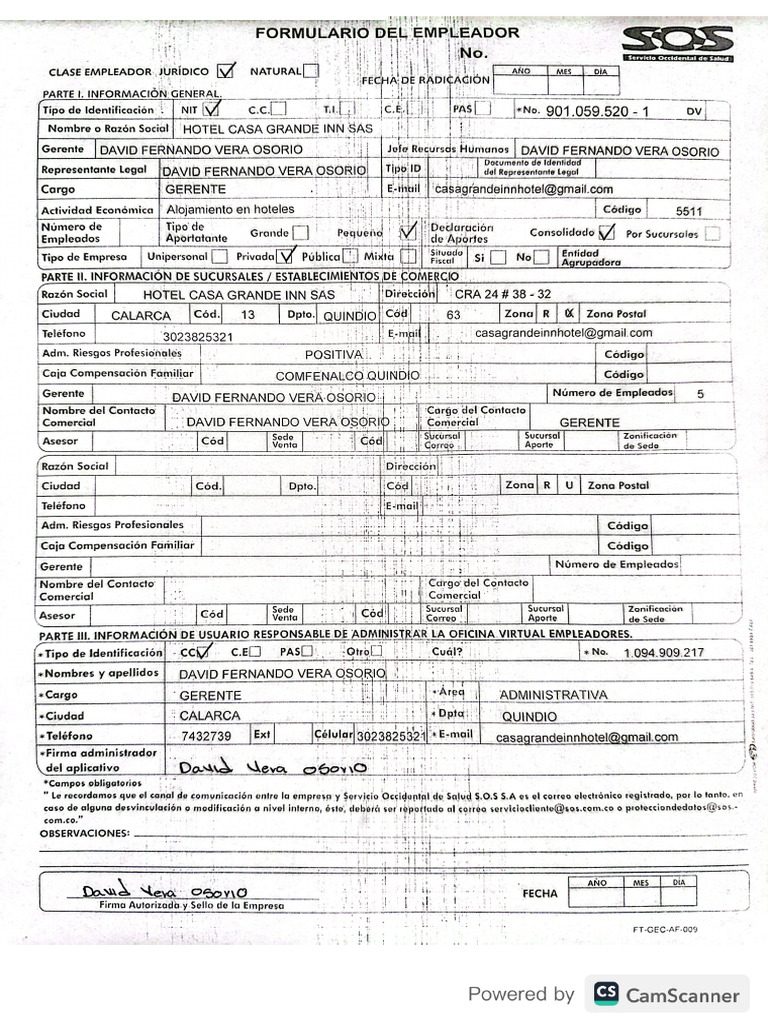 Formulario Sos | PDF