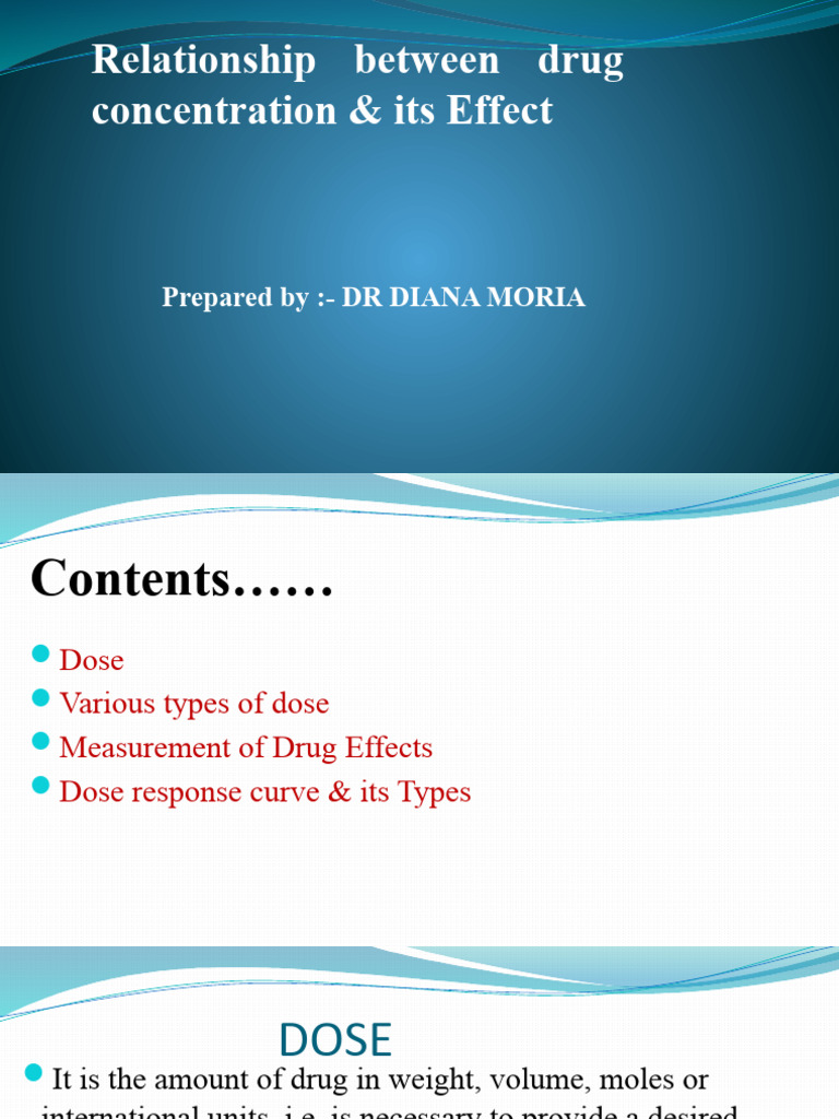 Relationship Between Drug Concentration & Its Effect-Med Lad | Download ...