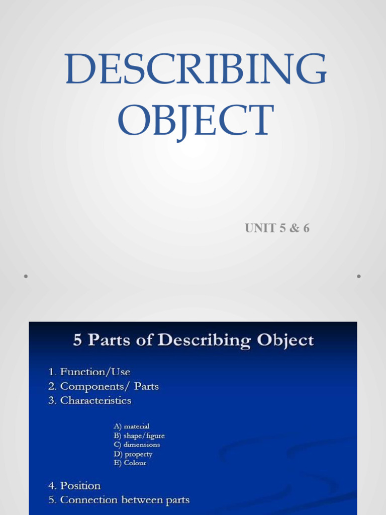 Describing An Object | PDF