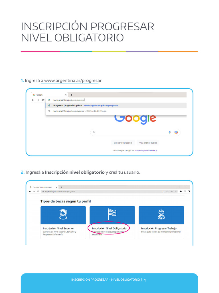 Inscripcion Progresar Obligatorio | PDF