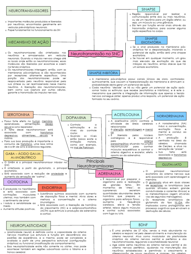 Mapa Mental BFC | PDF | Neurotransmissor | Sinapse