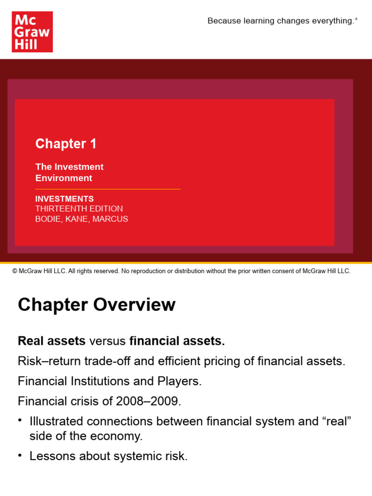 Bodie Investments PPT CH01 | PDF | Mortgage Loan | Collateralized Debt Obligation
