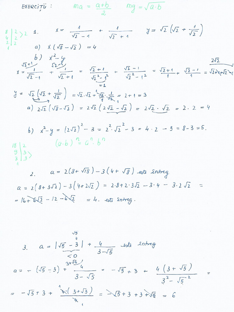 Lectia 11-Exercitii Cu Radicali | PDF
