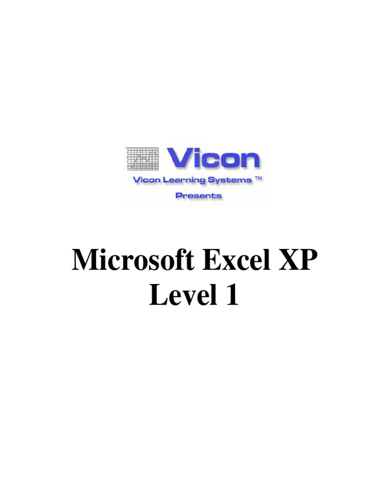 Excel XP Level 1 Vicon | PDF | Microsoft Excel | Menu (Computing)