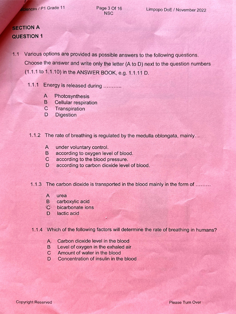 Paper 1 Life Sciences | PDF