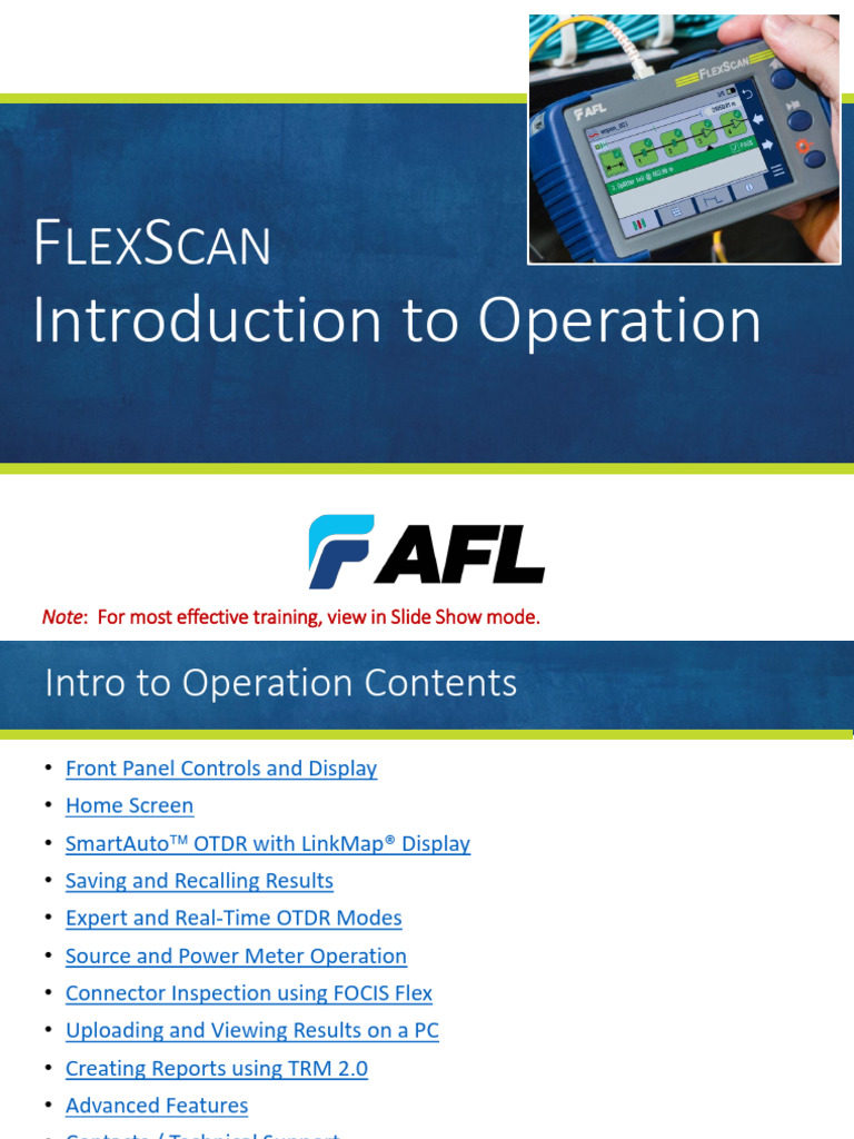 FlexScan Intro To Operation | PDF | Optical Fiber | Fiber To The X