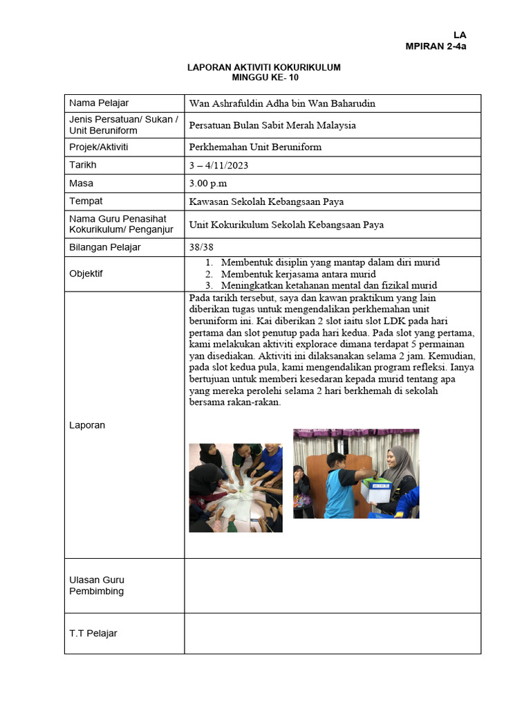 Laporan Koko 11 (Perkhemahan) | PDF