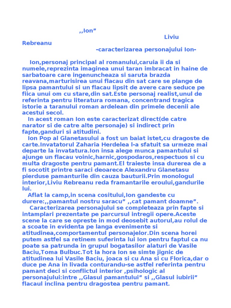 Ion Caracterizare | PDF