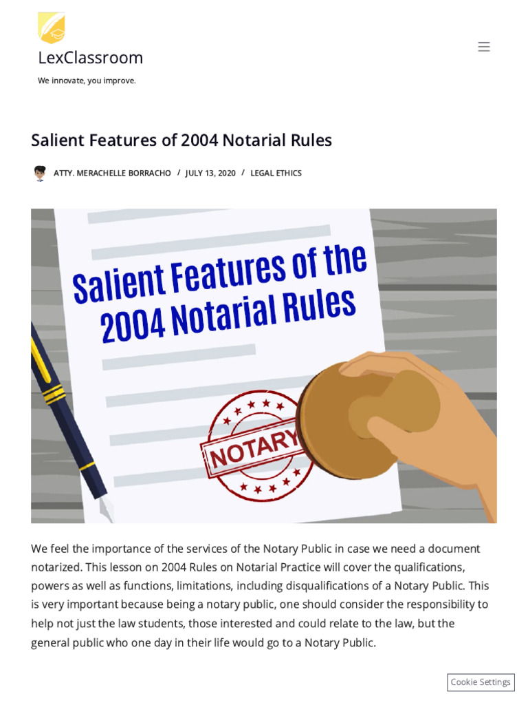Salient Features of 2004 Notarial Rules - LexClassroom | PDF | Notary ...