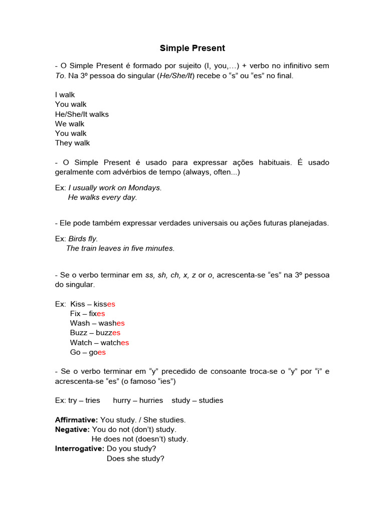 Simple Present | PDF | Grammar | Linguistics