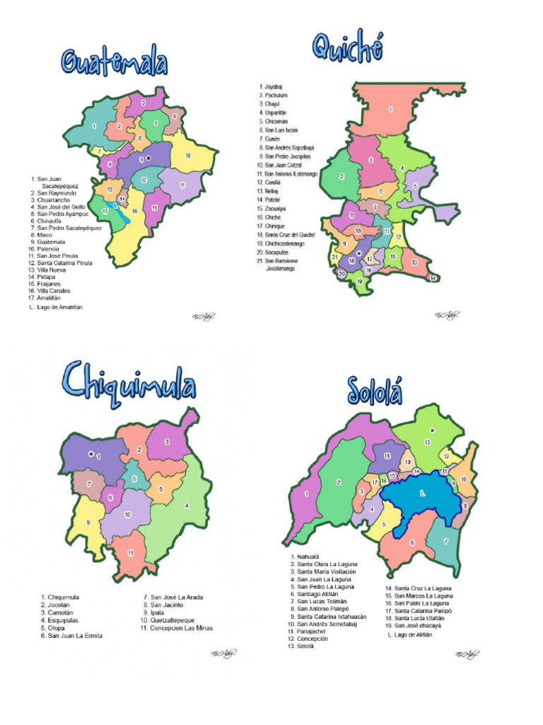 Mapa de Los 22 Departamentos de Guatemala | PDF