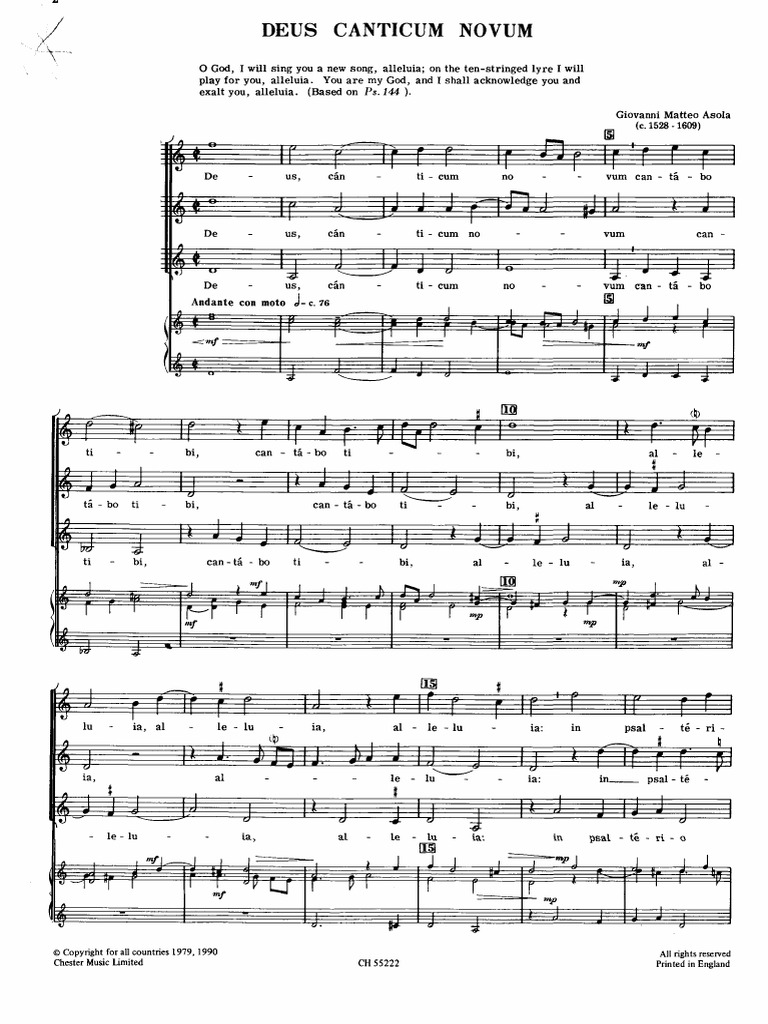 DEUS CANTICUM NOVUM Asola | PDF
