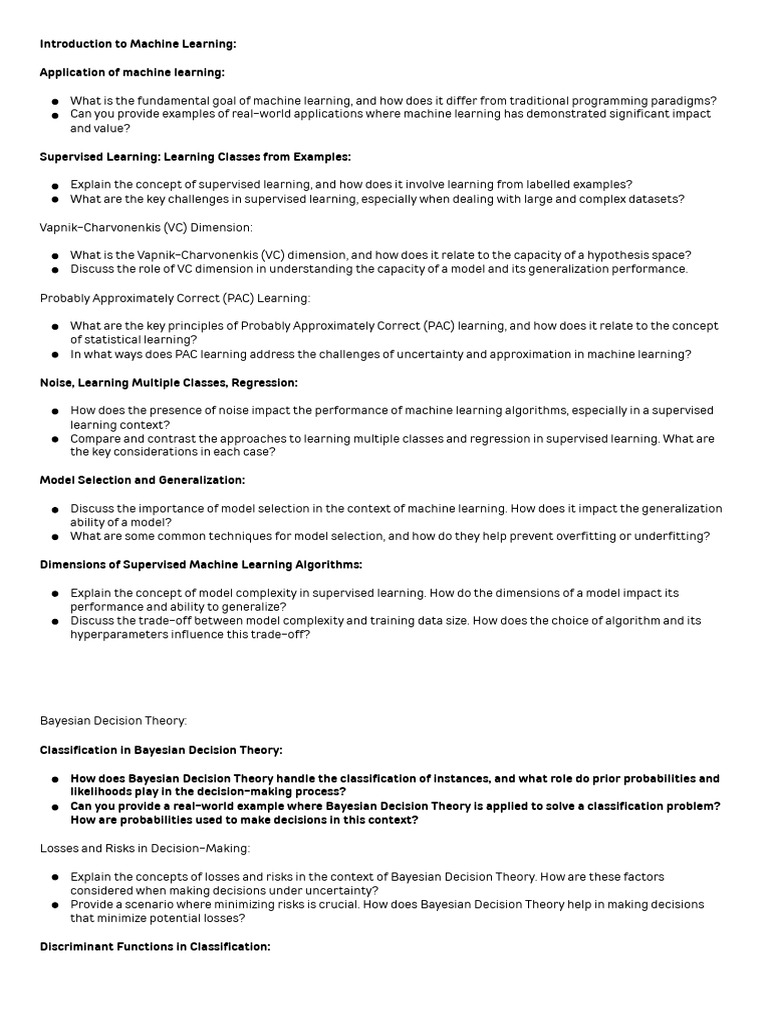 Machine Learning Questions - Docx - 20231122 - 134511 - 0000 | PDF | Support Vector Machine ...