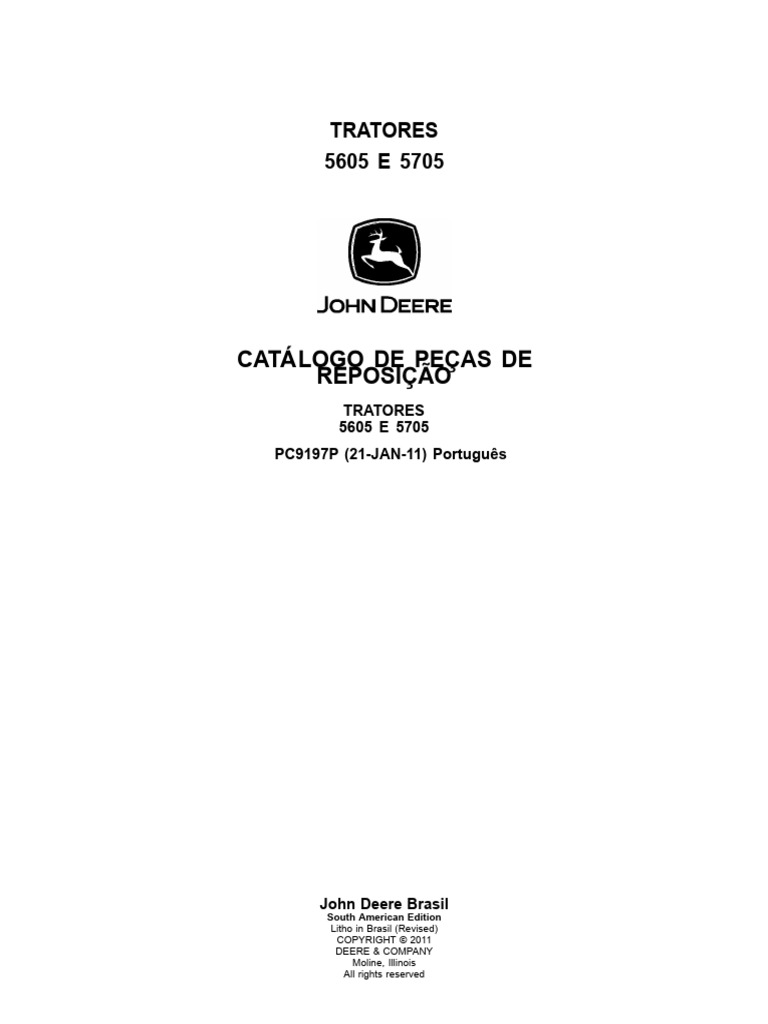 CAT Álogo de Peças de Reposi ÇÃO: Tratores 5605 E 5705 | PDF ...