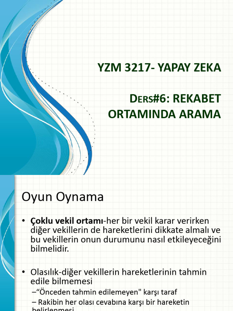 Yzm 3217-Yapay Zeka D #6: Rekabet Ortaminda Arama | PDF