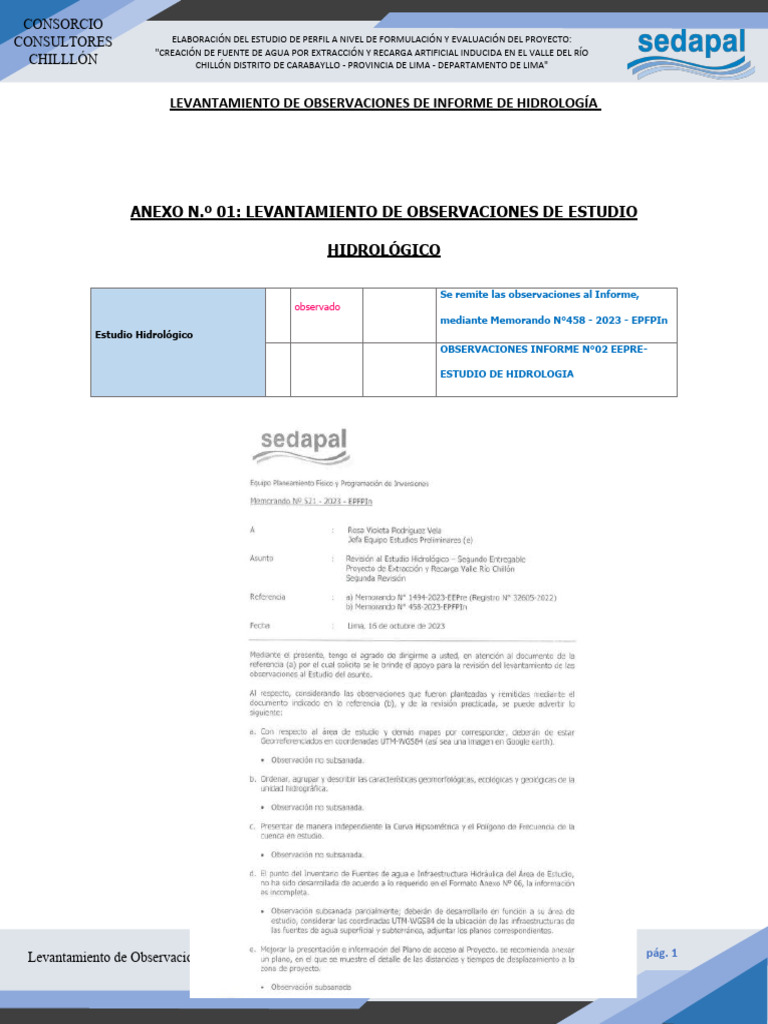 Levantamiento de Obs. - Hidrología | PDF | Hidrología | Precipitación