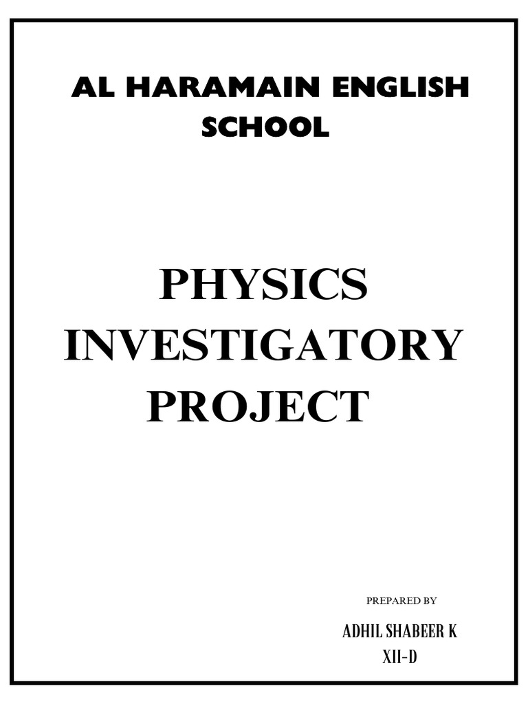 Adhil Shabeer Physics Project | PDF | Torque | Force