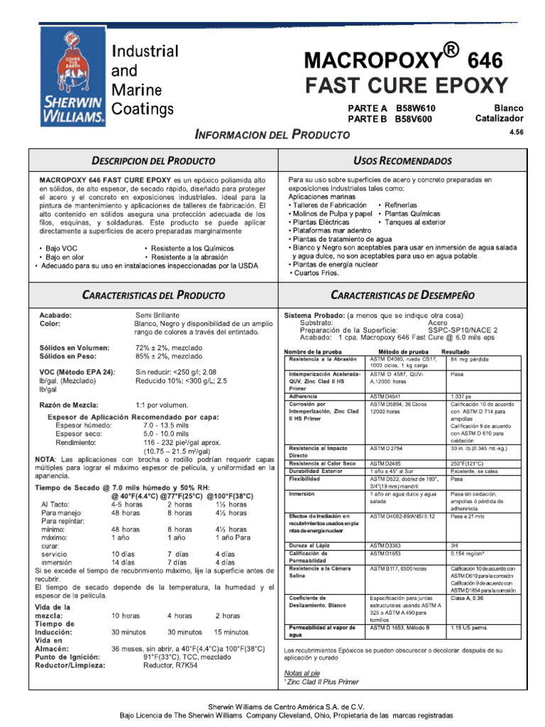 B58 MACROPOXY 646 Fast Cure Epoxy | PDF