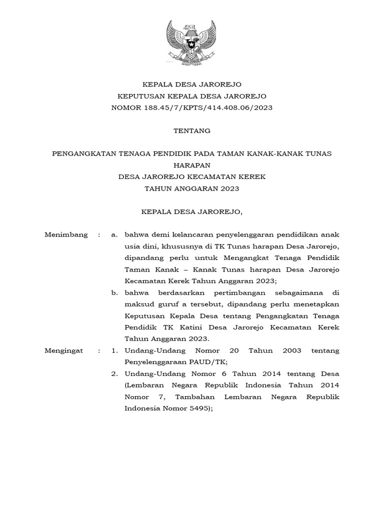 SK Guru TK Tunas Harapan | PDF