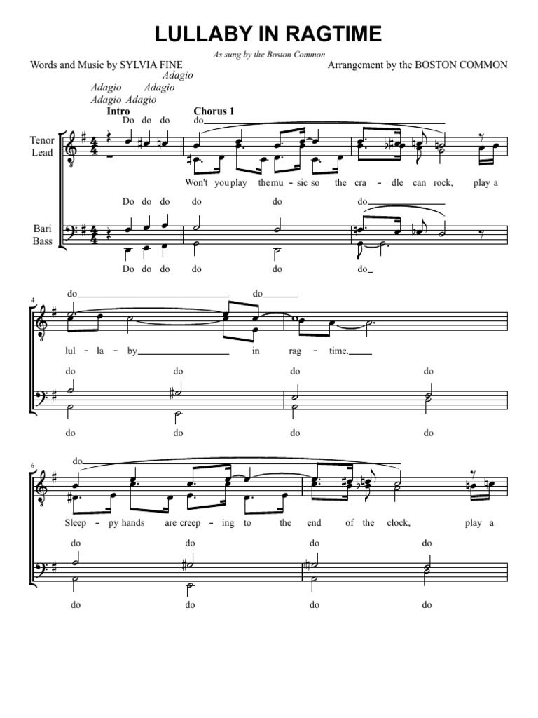 Lullaby in Ragtime Boston Common Audio333 | PDF | Ragtime | Folk Music
