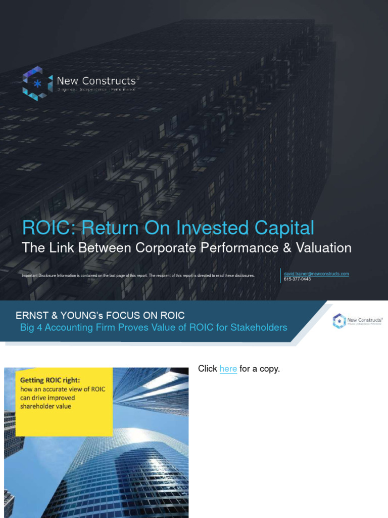 NewConstructs - ROIC - Webinar | PDF | Valuation (Finance) | Hedge Fund