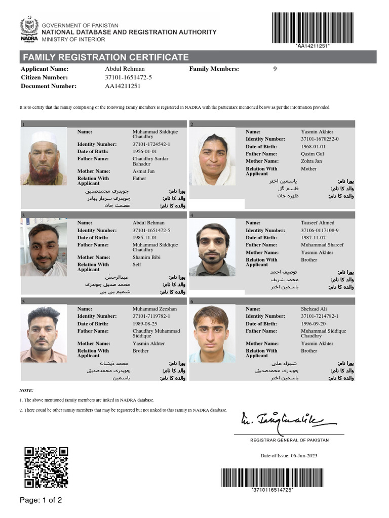 Abdul Rehman 37101-1651472-5 AA14211251 9: Applicant Name: Citizen ...