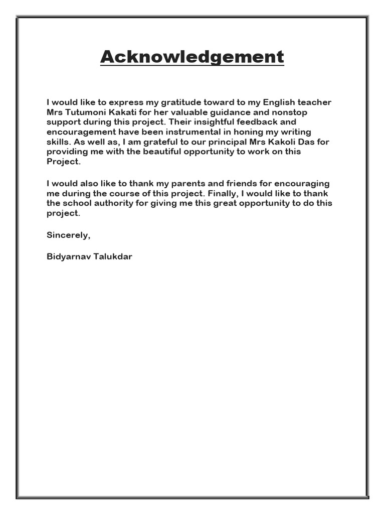 Acknowledgement | PDF | Career & Growth