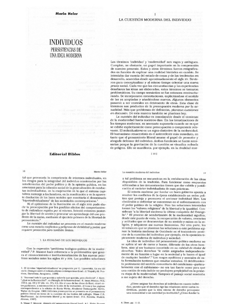 Heler Individuos Caps 1 y 2 | PDF