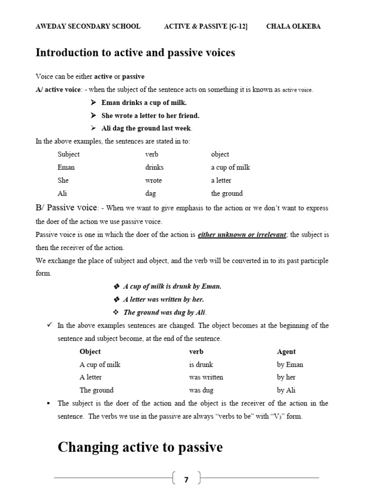 Active and Passive | PDF | Verb | Subject (Grammar)