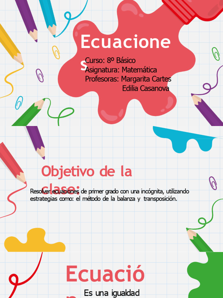 POWER-POINT_Ecuaciones1º Grado | PDF | Ecuaciones | Matemáticas