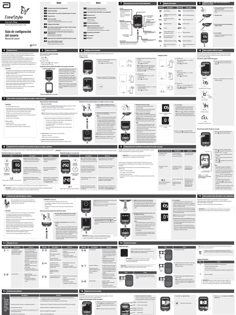 Manual Freestyle Optium Neo | PDF | Insulina | Diabetes