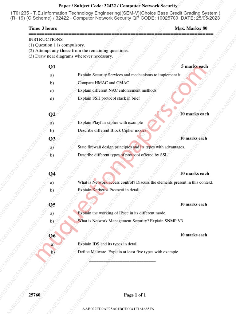 Be - Information Technology - Semester 5 - 2023 - May - Computer Network Security Rev 2019 C ...