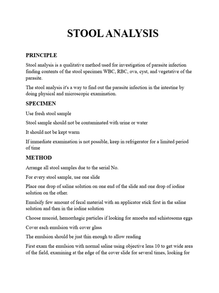 Stool Analysis | PDF